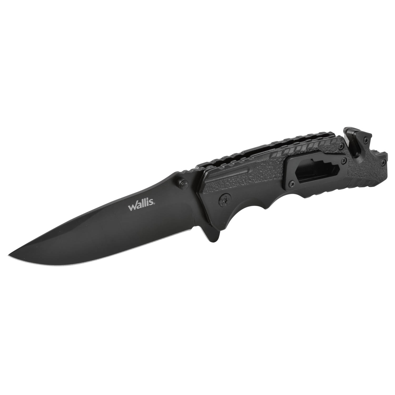 Navaja Wallis con mango metal negro – Táctico Reynosa